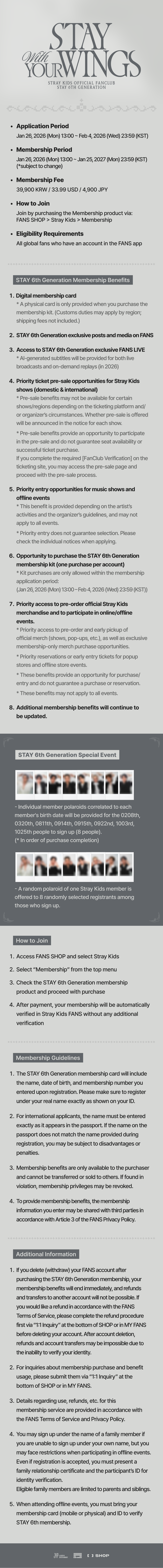 STAY 6TH GENERATION MEMBERSHIP | FANS SHOP